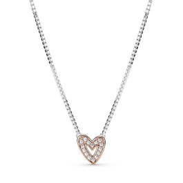 Sparkling Freehand Heart Necklace | Official Pandora™ Malta