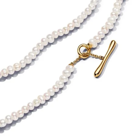 Treated Freshwater Cultured Pearls T-bar Collier Necklace Treated Freshwater Cultured Pearls T-bar Collier Necklace